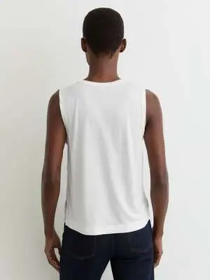 REISS Silk-front Jersey Vest - White