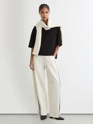 REISS Cotton Oversized T-shirt With Ribbed Crew Neck