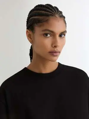 REISS Cotton Oversized T-shirt With Ribbed Crew Neck