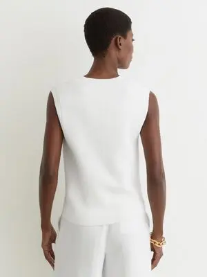 REISS Textured Knit Button-through Waistcoat