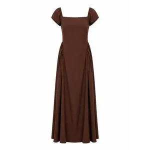 Carmen Says Bruna Off Shoulder Maxi Dress - Brown