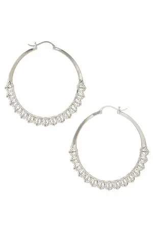 ASTOR & ORION Calla Art Nouveau Hoops Large - Silver