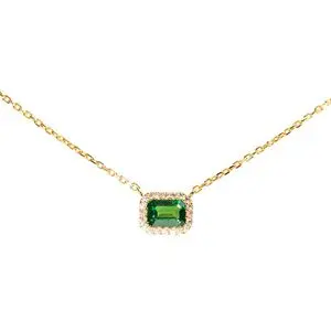 BELINDA JEWELZ Emerald-cut Timeless Emerald Necklace