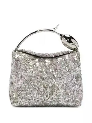 Erdem Bloom Sequin-embellished Tote Bag - Silver