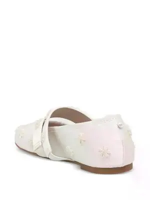 BUFFALO Ivory Lace-up Ballet Flats