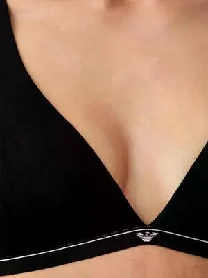 Emporio Armani Logo-print Triangle Bras - Black