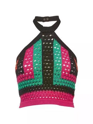 Balmain Halter-neck Cropped Top - Black