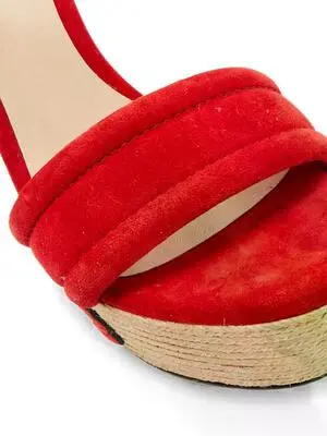 Gucci Ophelia Floral Embroidered Wedge Sandals