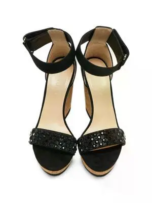 JIMMY CHOO Crystal-embellished Wedge Sandals