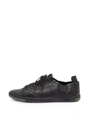 LOUIS VUITTON Leather Geometric Pattern Lace-up Sneakers