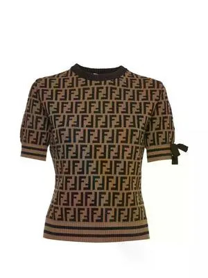 Fendi Zucca Jacquard Sweater - Brown