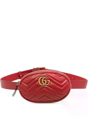 Gucci Gg Marmont Matelassé Belt Bag - Red