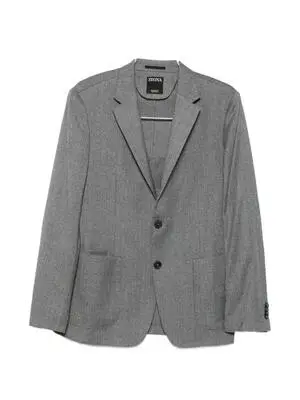 Zegna Notch-lapel Patch-pocket Jacket - Grey