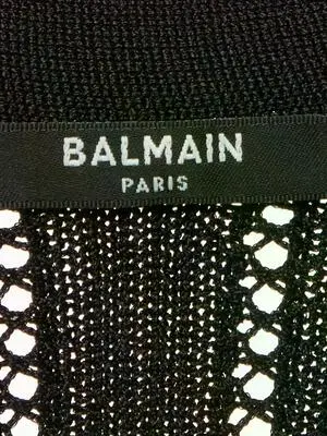 Balmain Pointelle-knit Cropped Cardigan