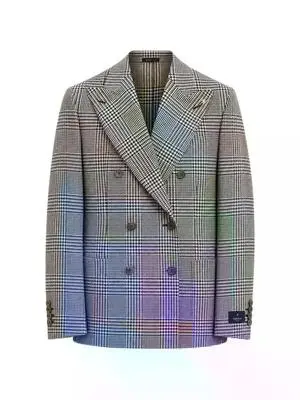 TOMBOLINI Prince Of Wales Check Double-breasted Jacket - Neutrals