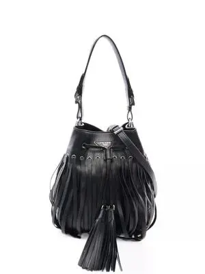 Prada 2000s Triangle-logo Fringe Bucket Bag