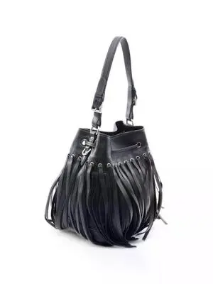 Prada 2000s Triangle-logo Fringe Bucket Bag