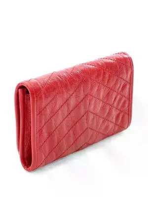 Saint Laurent 2000s Niki Chevron-quilted Wallet - Red