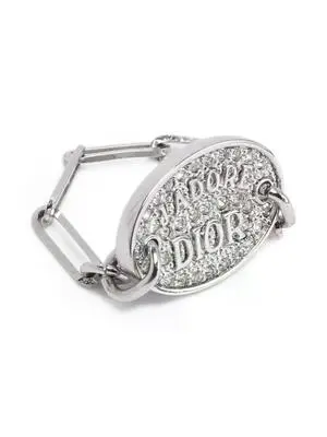 Dior J'adore Chain-link Crystal Ring - Silver