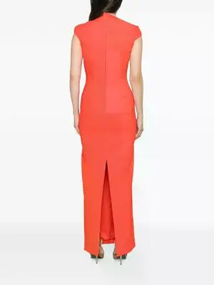Solace London Arion High-neck Cap-sleeve Maxi Dress