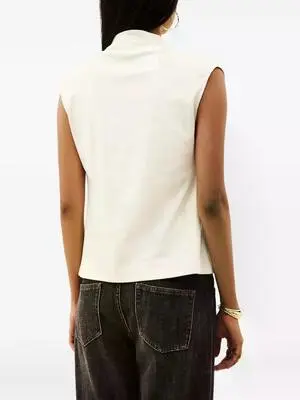 Ba&sh Hoda Pleated High-neck Sleeveless Blouse - Neutrals