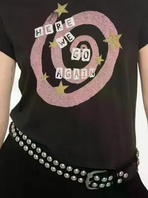 RE/DONE Graphic Print Cotton T-shirt - Black