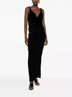 Rick Owens Draped Velvet Maxi Dress
