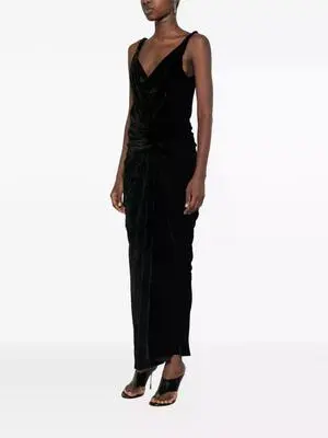 Rick Owens Draped Velvet Maxi Dress