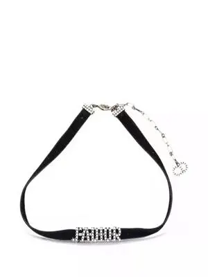 Dior 2010s J'adior Rhinestone Choker Necklace - Black