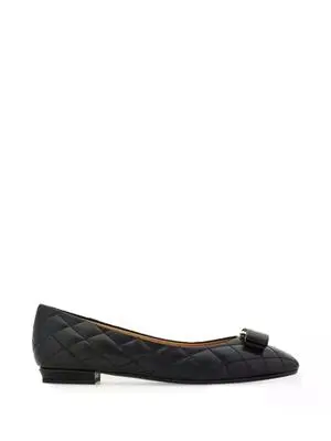 FERRAGAMO Quilted Varina Ballet Flat - Black