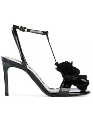 LANVIN Floral-embellished Sandals - Black