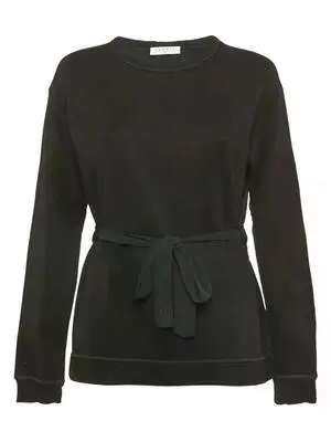 Sandro Satin Panel Drawstring Waist Top