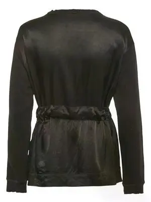 Sandro Satin Panel Drawstring Waist Top