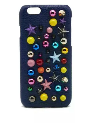 Dolce & Gabbana Embellished Leather Iphone 6 Case - Blue