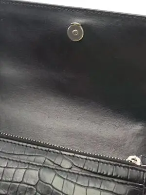Saint Laurent 2010s Sunset Croc-embossed Shoulder Bag