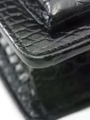 Saint Laurent Croc-embossed Leather Shoulder Bag - Black