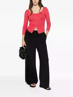 RE/DONE X Hanes Pointelle-knit Snap-button Top