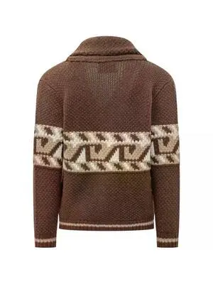 RAKKI Jacquard-knit Shawl-collar Cardigan