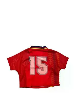 Adidas Spain Diamond-pattern Cropped T-shirt - Red