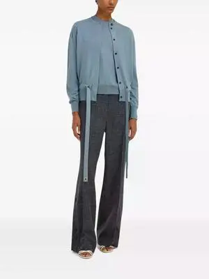 FERRAGAMO Ribbon Detail Knitted Top - Blue