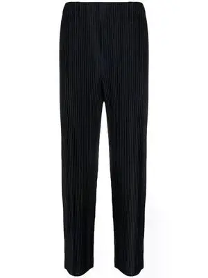 Issey Miyake Pleated Tapered Trousers - Blue
