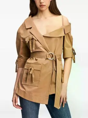 Cinq À Sept Saige Off-shoulder Belted Jacket