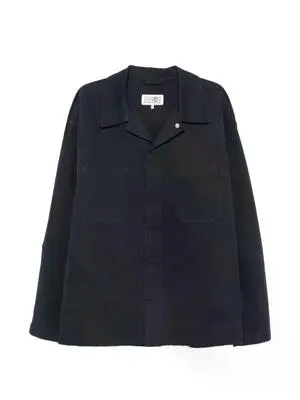 MAISON MARGIELA Concealed-fastening Patch-pocket Shirt Jacket - Blue
