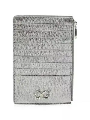 Dolce & Gabbana Dg Crystal-embellished Card Case - Silver
