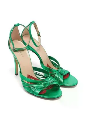 Gucci Ilse Knotted Heeled Sandals - Green