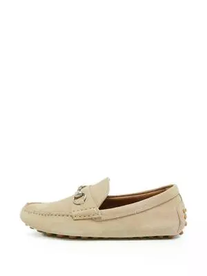 Gucci Horsebit Suede Loafers - Neutrals