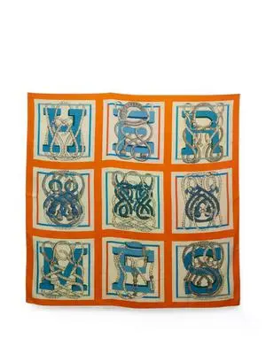 Hermès Entrelacé Square Scarf - Orange