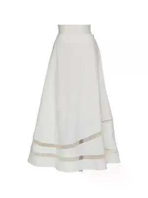 MULLER OF YOSHIOKUBO Jellyfish Panelled A-line Midi Skirt - Neutrals