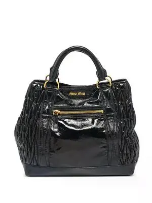Miu Miu Leather Tote Bag - Black