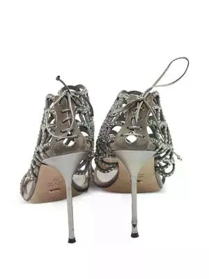 SERGIO ROSSI Crystal-embellished Ankle Strap Sandals